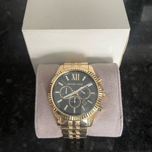 Michael Kors | Other | Michael Kors Mk8286 Lexington Black Dial Gold ...